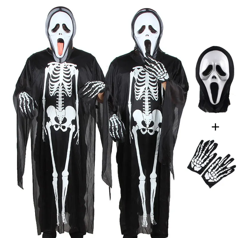 Free Shipping Halloween Costumes Skull Skeleton Monster Demon Ghost ...