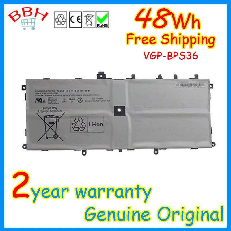 Genuino nuevo vgp bps36 48wh 7.5 v 6320 mah batería del ordenador ...