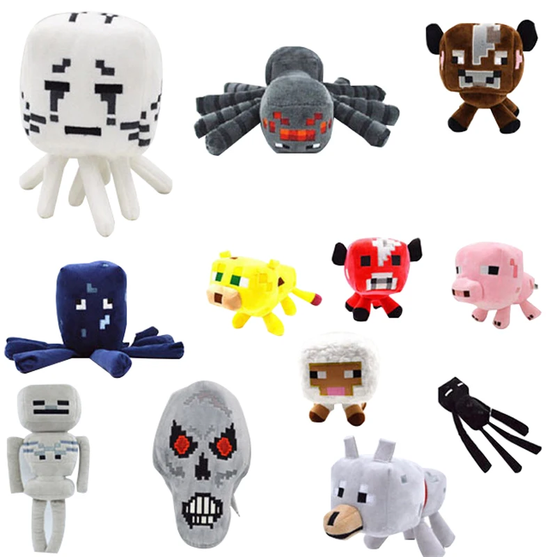 12pcs/lot Minecraft Enderman Wolf Spider Ocelot Skeleton Sheep Cow Pig ...