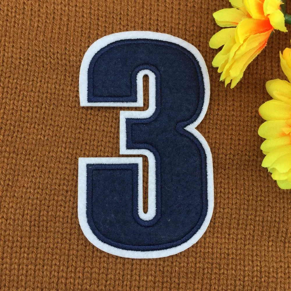 Retail ~ 1pcs Footballer Polo Shirt No.3 Number Badge Patches Iron On ...