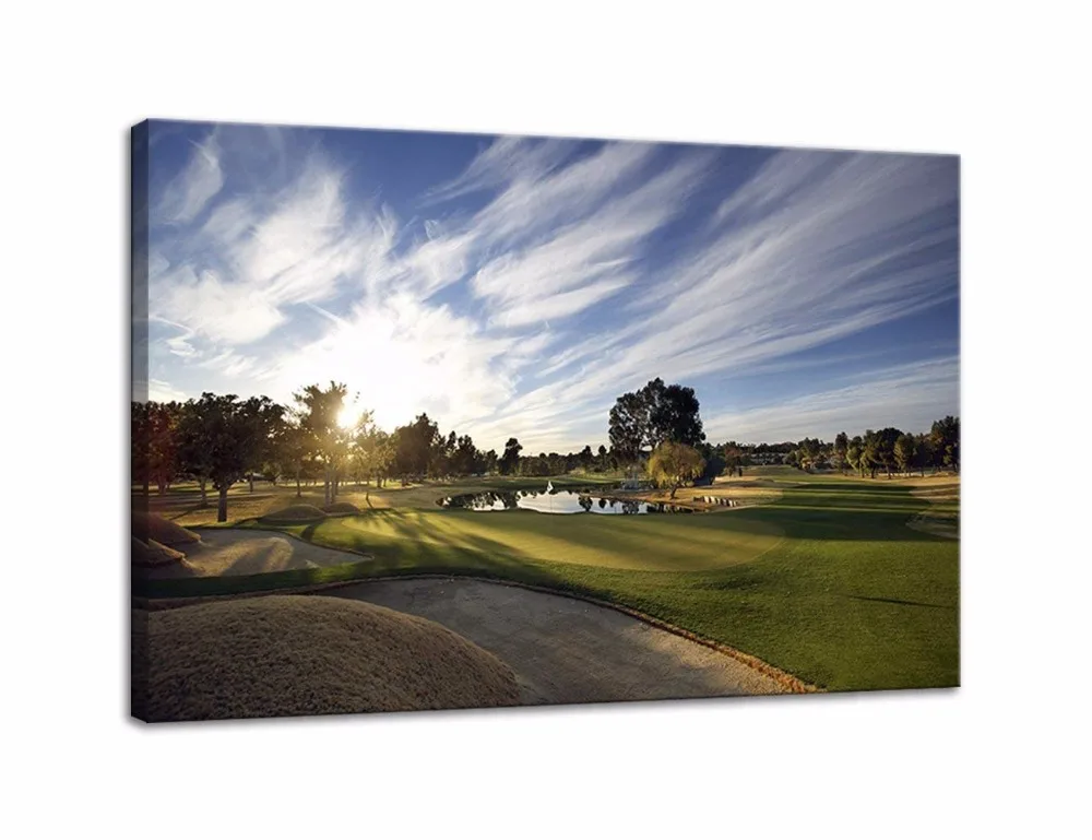 Modern Golf Course Landscape Paintings on Canvas Green Lawn ...