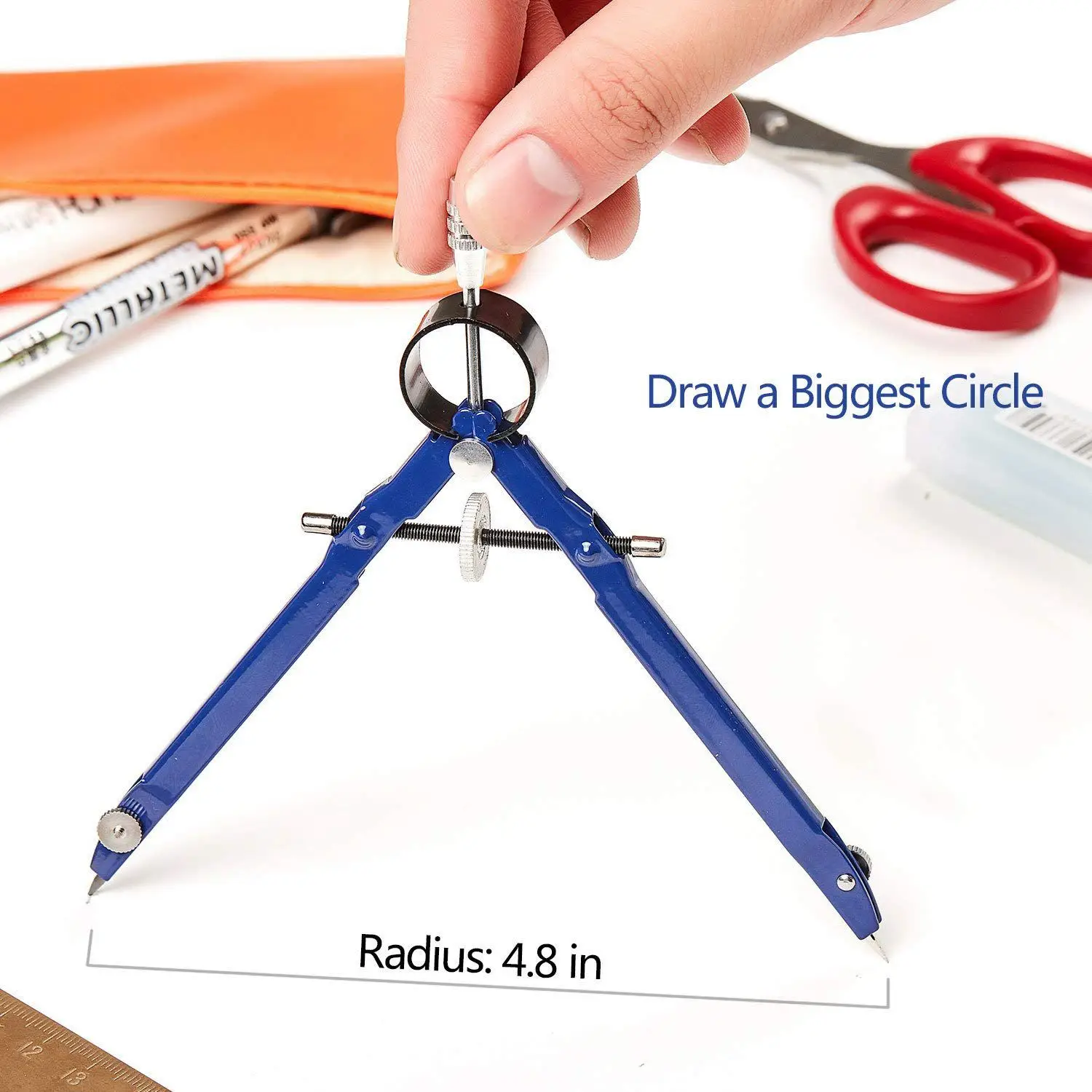 2 Pack Drafting Compass With Lock Math Bow Compass Drawing Metal ...