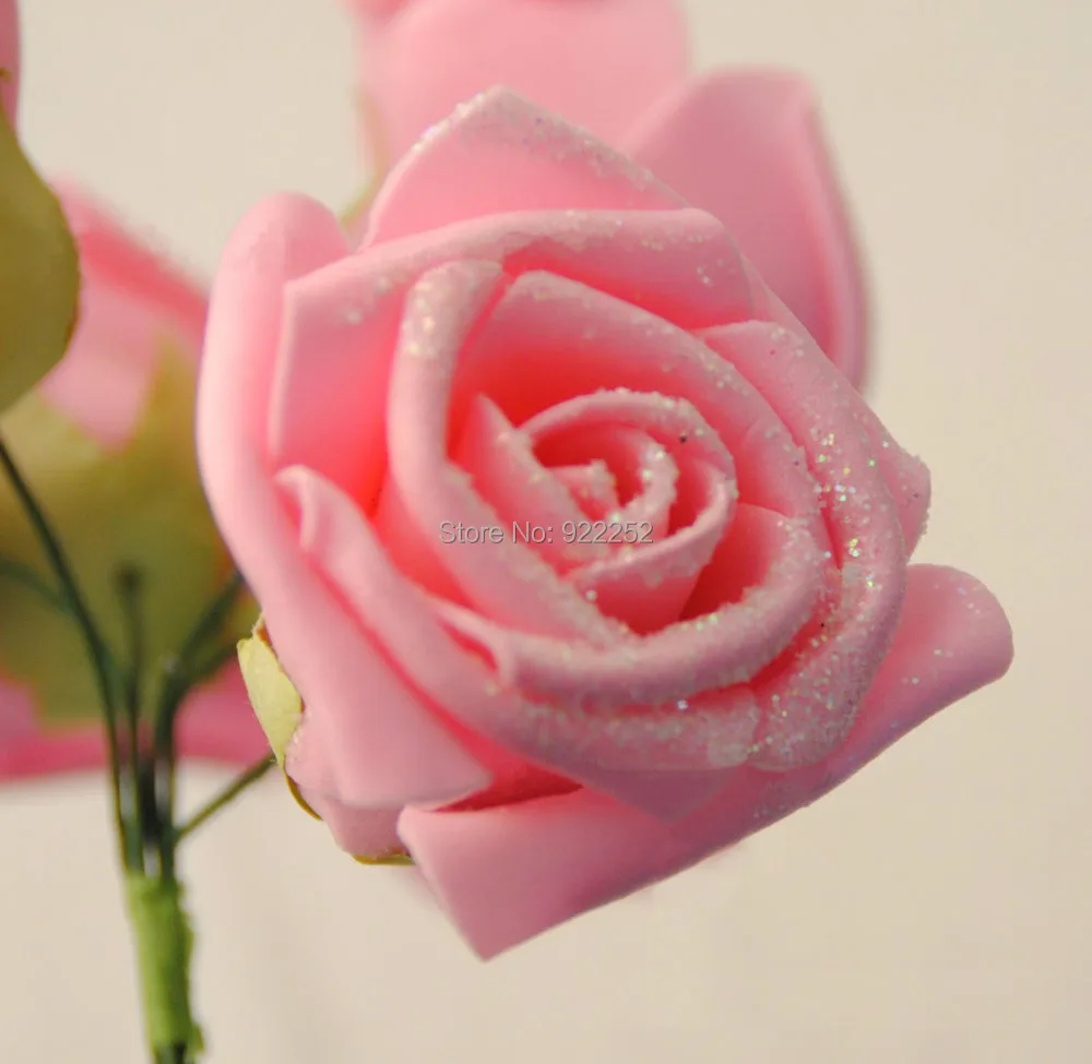 6CM,artificial floral foam eva glitter roses,diy craft arrangements ...