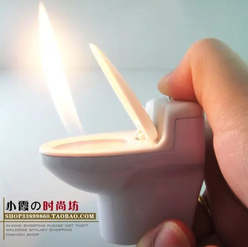 Small toilet bowl creative lighter flame cigarette lighter fire ...