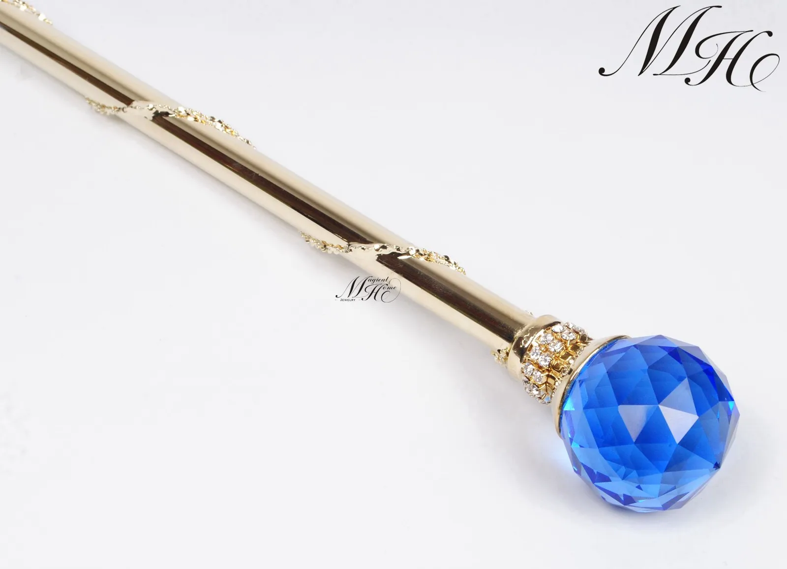 Dark Blue Round Ball Crystal Scepters Pageant Party Sceptres Wand ...