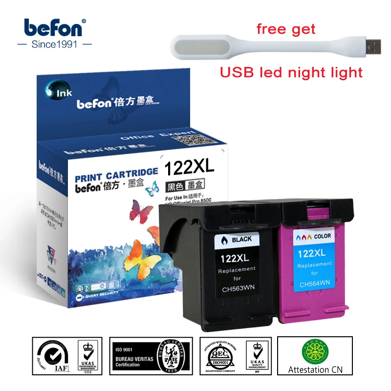befon Remanufactured 122 XL Cartridge Replacement for HP 122 HP122 Ink ...