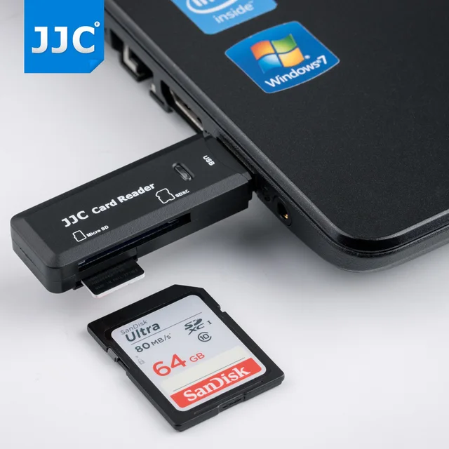 JJC Camera Memory Card Reader Adapter 5Gbps USB 3.0 SD/Micro SD/TF/SDHC ...