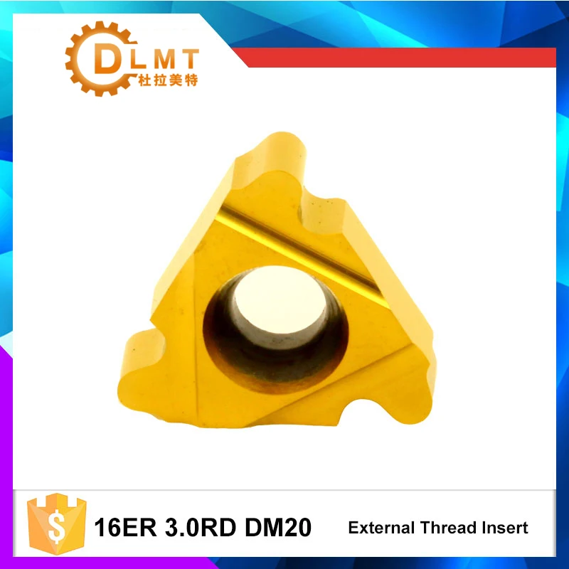 10pcs Carbide Thread Turning Insert 16ER 3.0RD DM20 Round DIN Blade for ...
