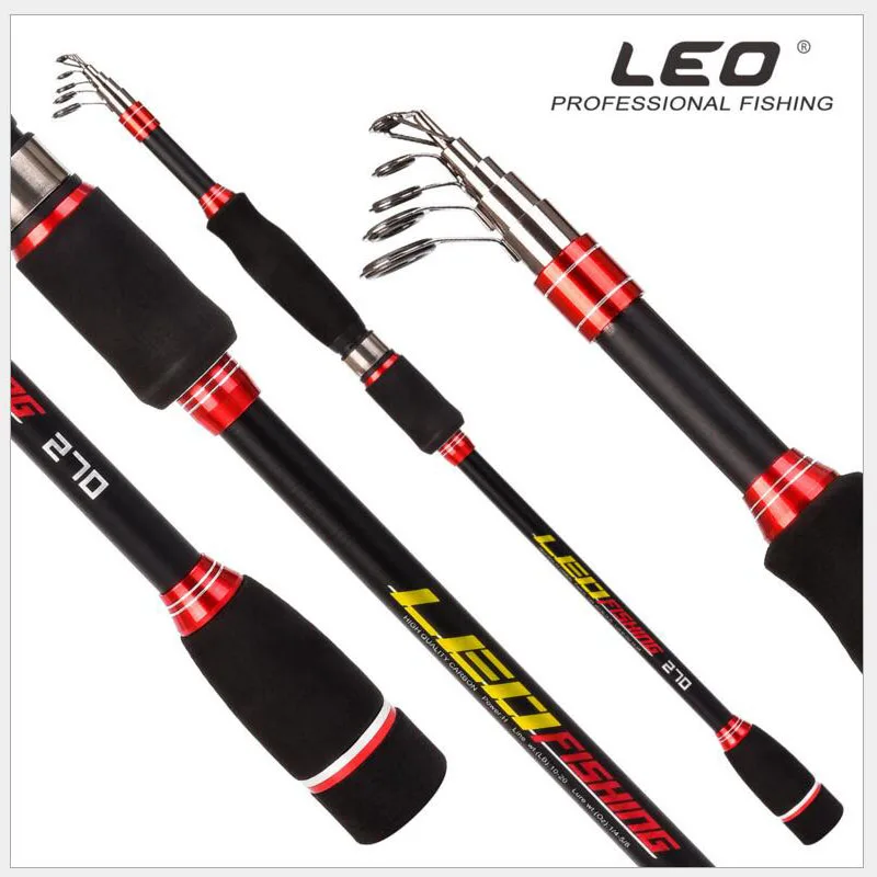 LEO Fishing Rod Portable Telescopic Carbon Fiber Fishing Rod Pole ...