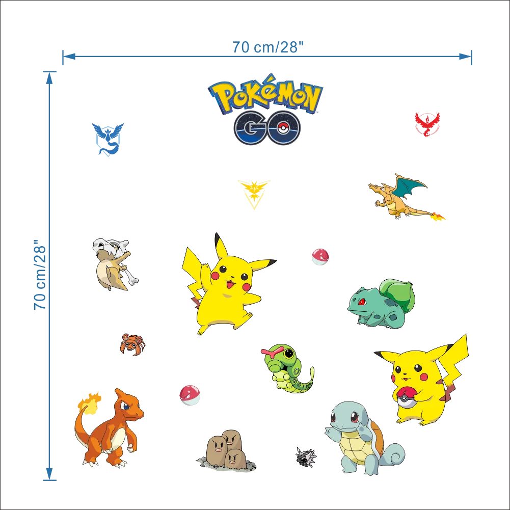 Pokemon Pikachu 3D Cartoon Wall Stickers For Kids - KawaiiMerch.com