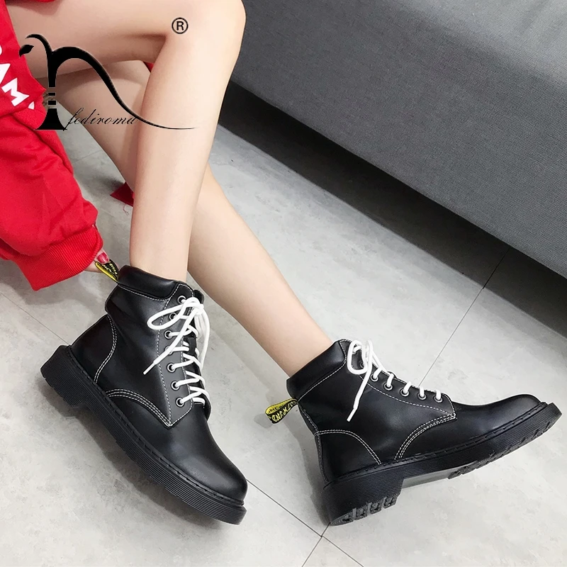 FEDIROMA 2018 Winter Ankle Boots Women Fashion Martin Boots Falt Heel ...