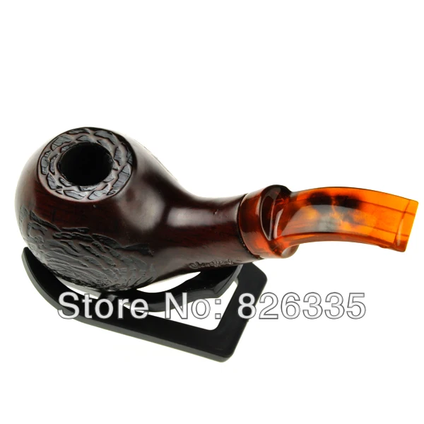 Red Solid Wood Pipes Engraving Flower Tobacco Cigarette Smoking Pipes ...