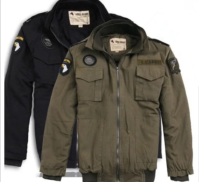 men u.s. army air force paratrooper flight jackets detachable cotton ...