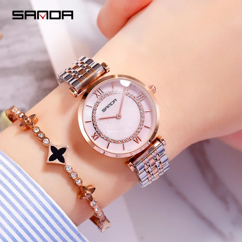 Relojes de pulsera para mujer, moda Diamante, reloj de oro rosa, 2019 ...
