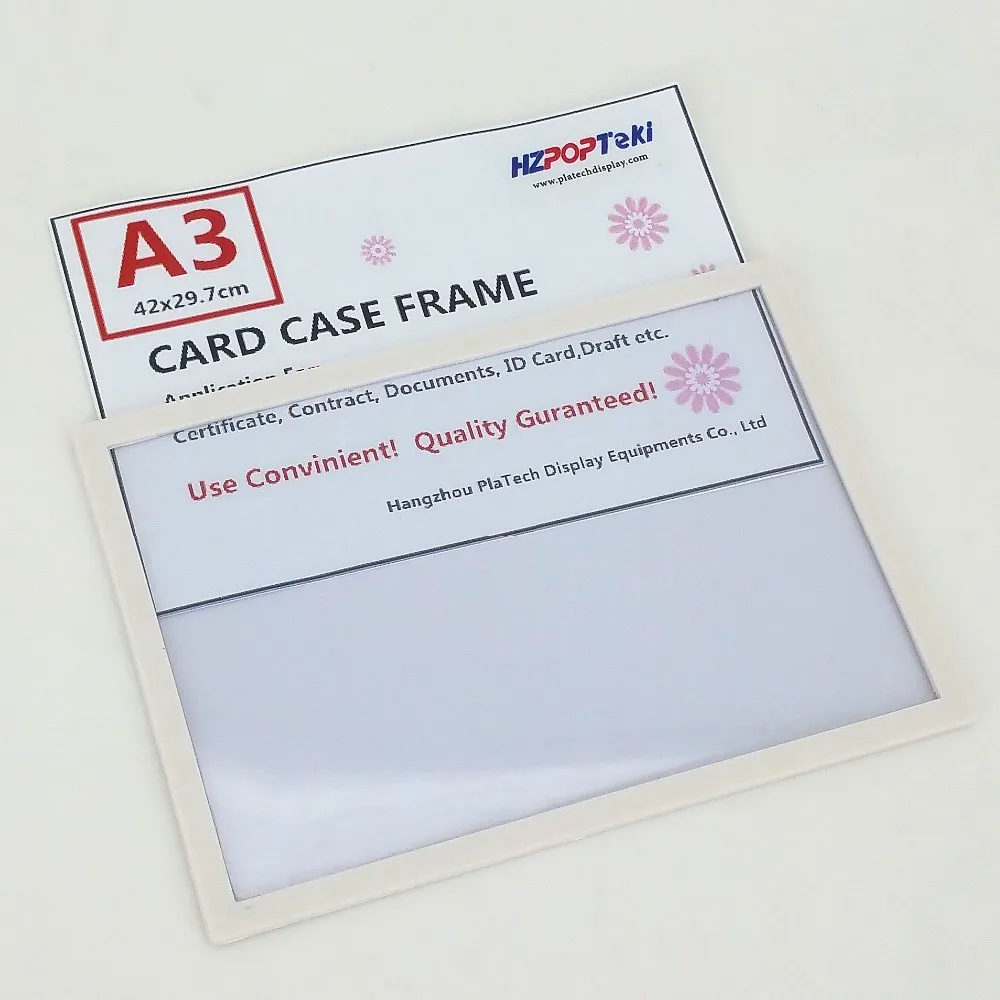 A3 Sticked by Tape Plastic POP Paper Sign Card Label Display Show Case ...