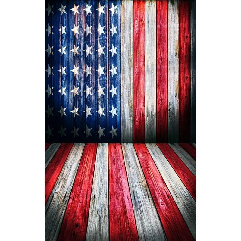 5X7FT 4th of July US Flag Backdrop vinyl Wall Wood Floor photography ...