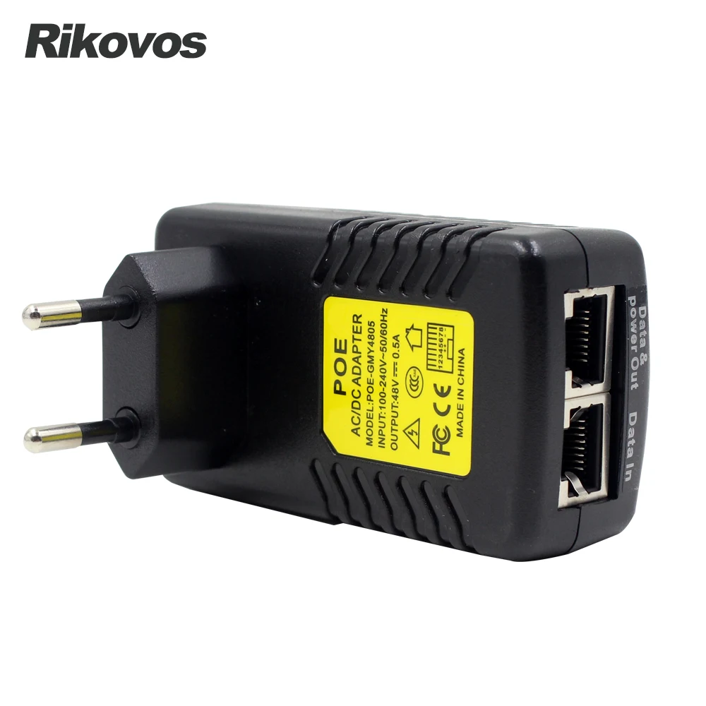 POE Injector 48V 0.5A poe power adapter for IP security camera POE pin ...