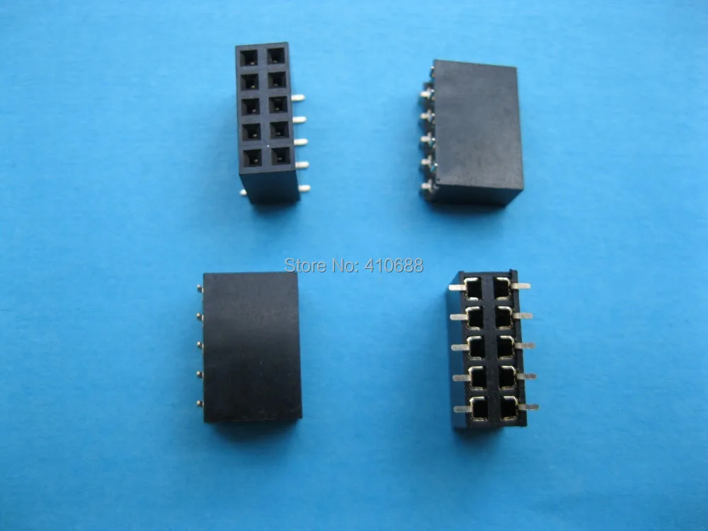 15-Pcs-Gold-Plated-SMT-SMD-2-54mm-2x5-10pin-Breakable-Female-Pin-Header ...