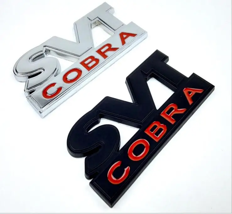50pcs Chrome Metal SVT COBRA Car Emblems Decoration SVT COBRA Car ...