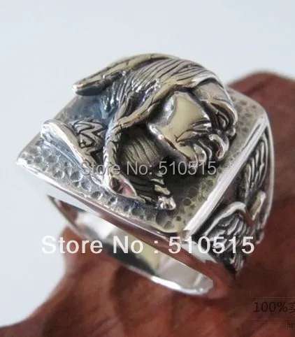 Regalrock Indian Chief of Tribe Eagle Hawk Biker Ring - buy at the ...