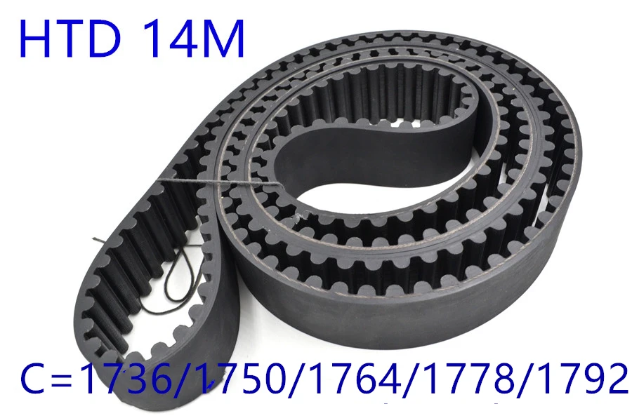HTD 14M synchronous belt C=1736/1750/1764/1778/1792 width 30/40/50mm Teeth 124 125 126 127 128 ...