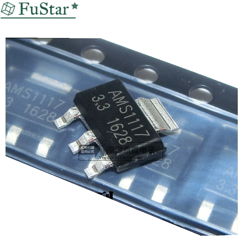 100 pièces/lot AMS1117 3.3 AMS1117 3.3 AMS1117 3.3V SOT 223 Nouveau et ...