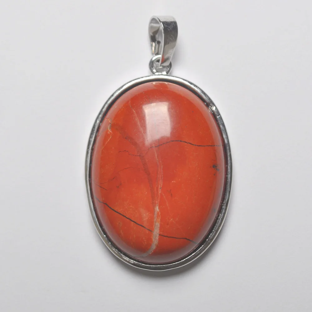 Colgante de Piedra Jaspe roja Natural, Gema ovalada, joyería S939|gem ...