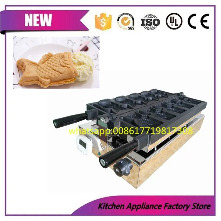 Ice Cream Big Mouth Fish Waffle Taiyaki Baker machine with 5 pcs ...