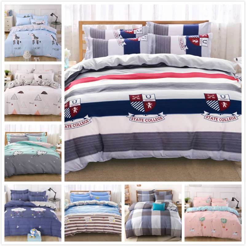 Colorful Stripe Duvet Cover 3/4 pcs Bedding Set Kids Child Bed Linen ...