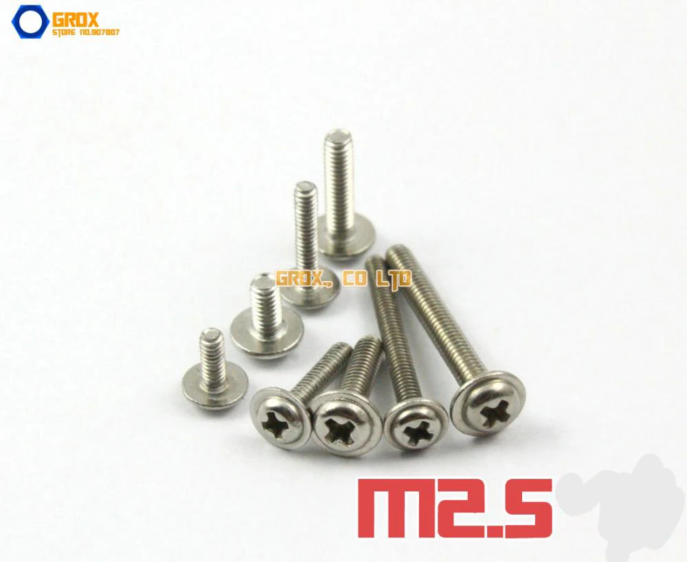 M2.5 304 Stainless Steel Phillips Pan Washer Head Machine Screw ...