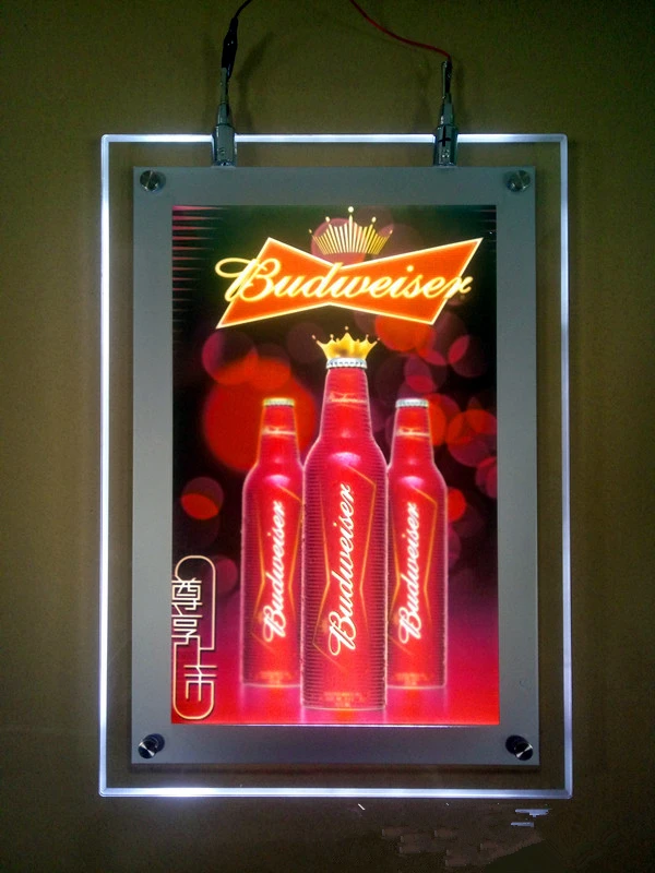 10PCS-Acrylic-Frame-Hanging-Single-Side-Advertising-Lightboxes-Crystal ...