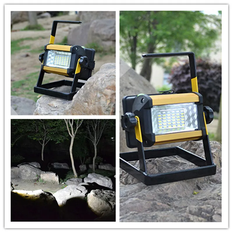 50W Waterproof Rechargeable Floodlight 36 LED Flood Light 3 Modes Red ...