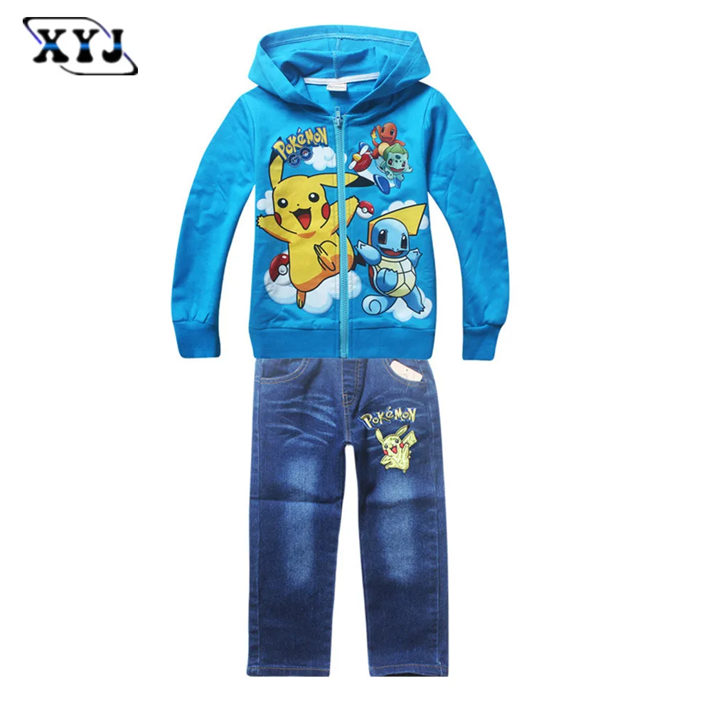 2016 Autumn Children Sport Suit Pokemon Clothing Set Two Peice Suit ...