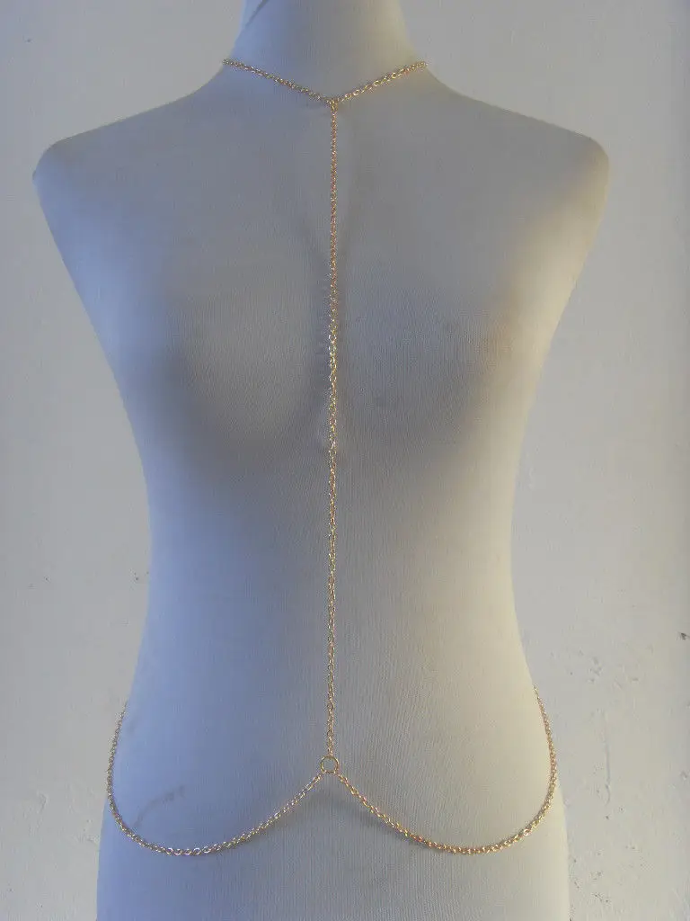 2015 Fashion Women Sexy Gold Body Jewelry Choker Full Belly Chain ...
