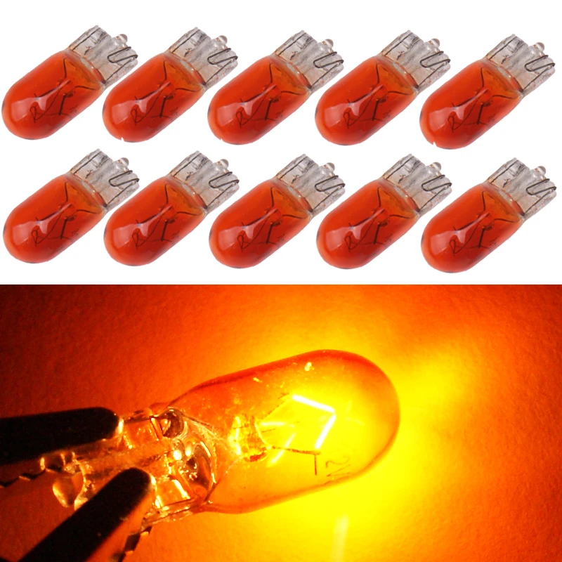 10pcs-Car-W5W-T10-194-158-halogen-Lights-Amber-white-12V-5W-wedge-Lamp ...