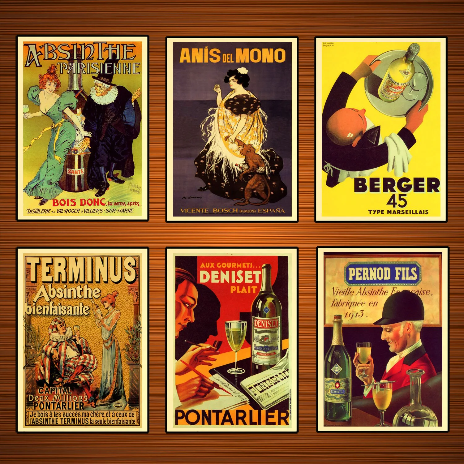 Prints Anis Del Mono Spanish Anisette Drink Monkey Woman Vintage Poster ...