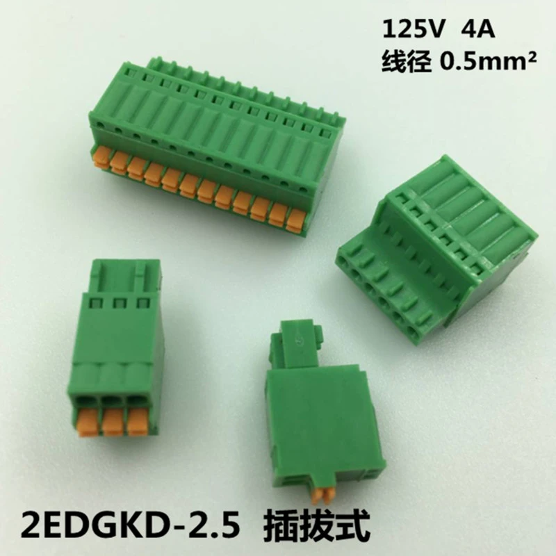 10sets Screw-free 2edgkd-2.5 / 2.54mm Pitch Male And Female Pin ...