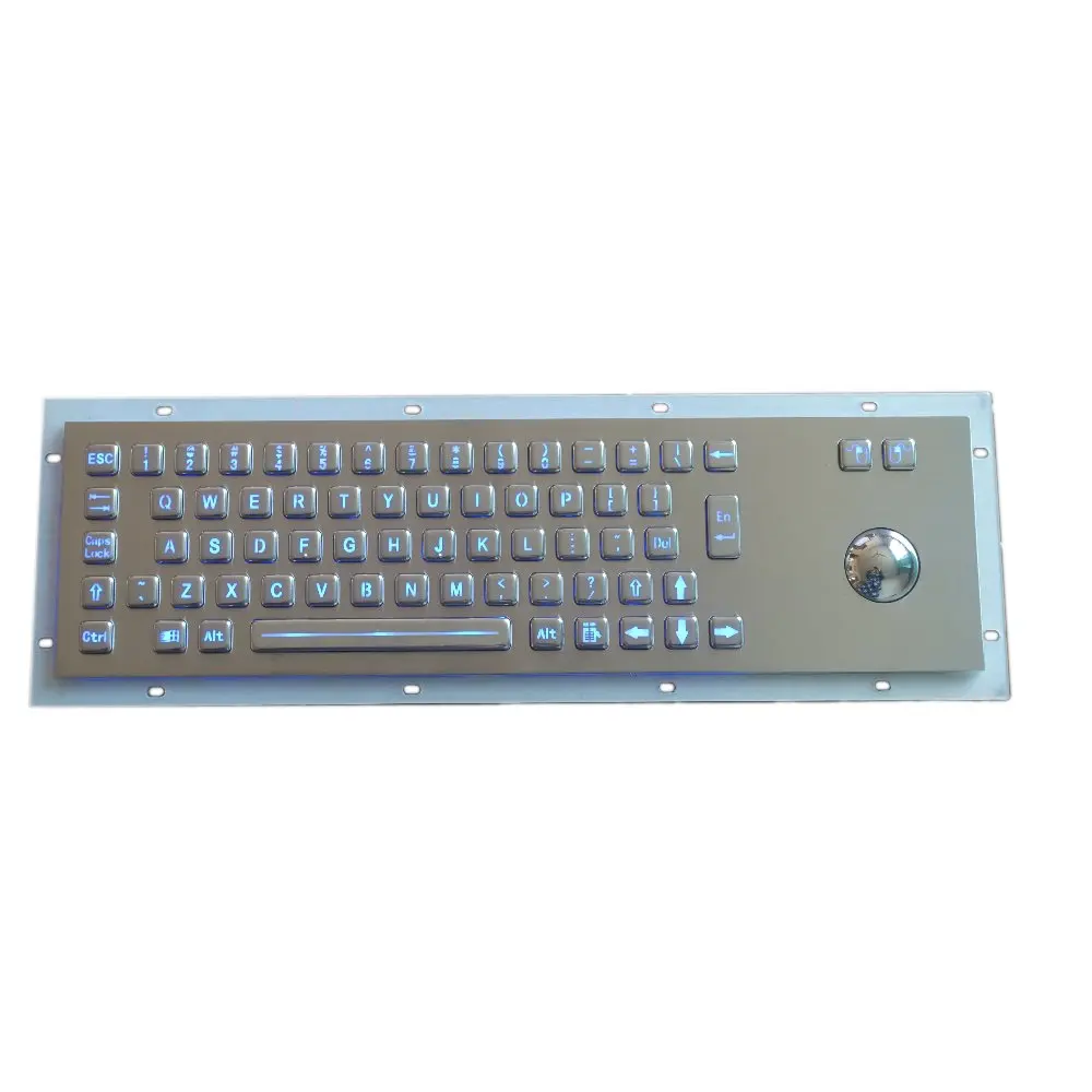 Silver Illuminated Rugged,waterproof,vandalproof Metal Keyboard With 65 ...