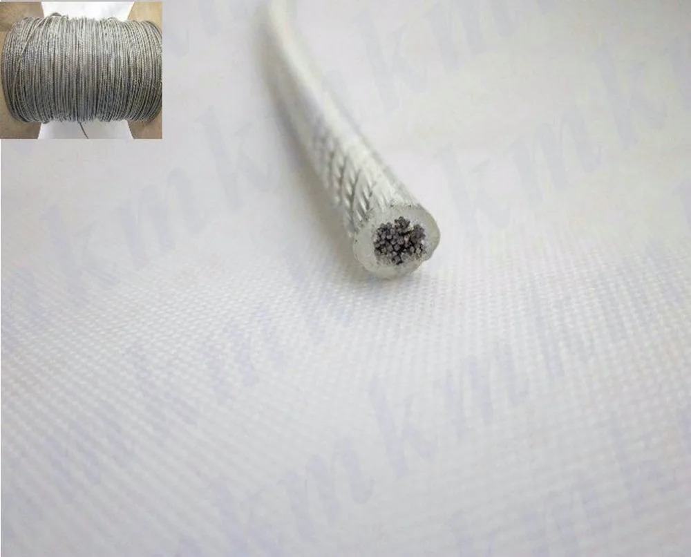 Wholesale 100M/Roll Overall Dia 0.8MM Transparent PVC Coated Stainless ...