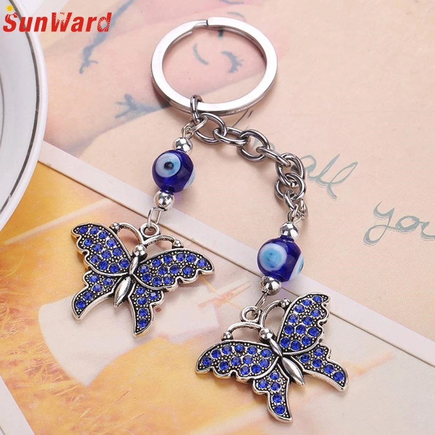 Fashion Accessories Rhinestone Butterfly Keychain Car Pendant Key Chain ...