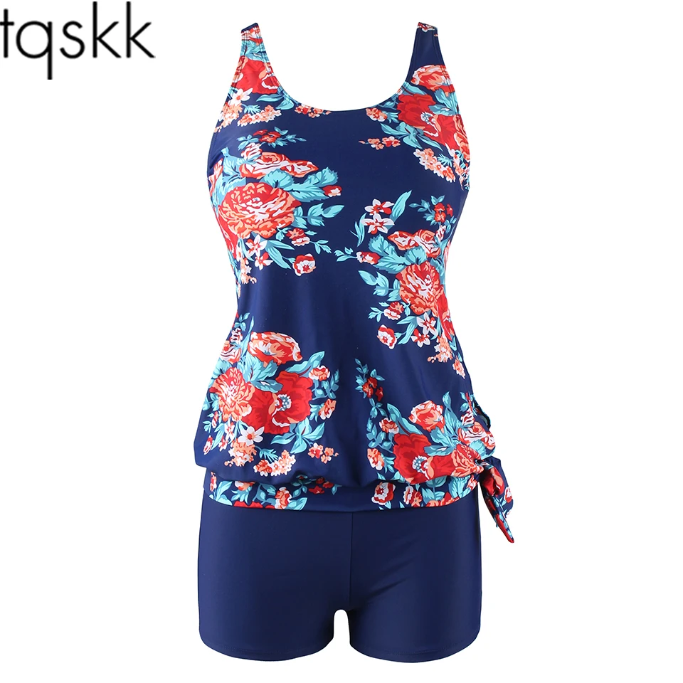 Tqskk 2019 Two Piece Suits Push Up Tankini Set Swimsuit Women Swimwear
