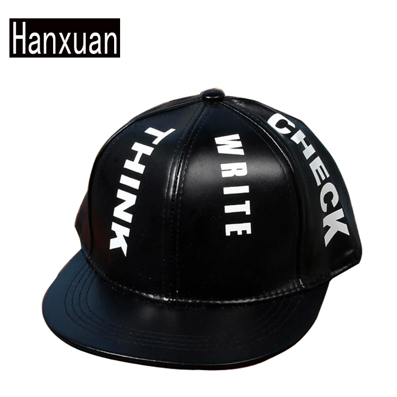 2014 Fashion men letters PU leather snapbacks hiphop patchwork women ...