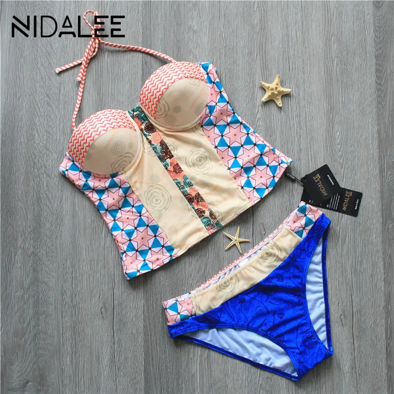 2018 New Sexy Halter Top Bikinis Women Swimwear Push Up Female Swimsuit
