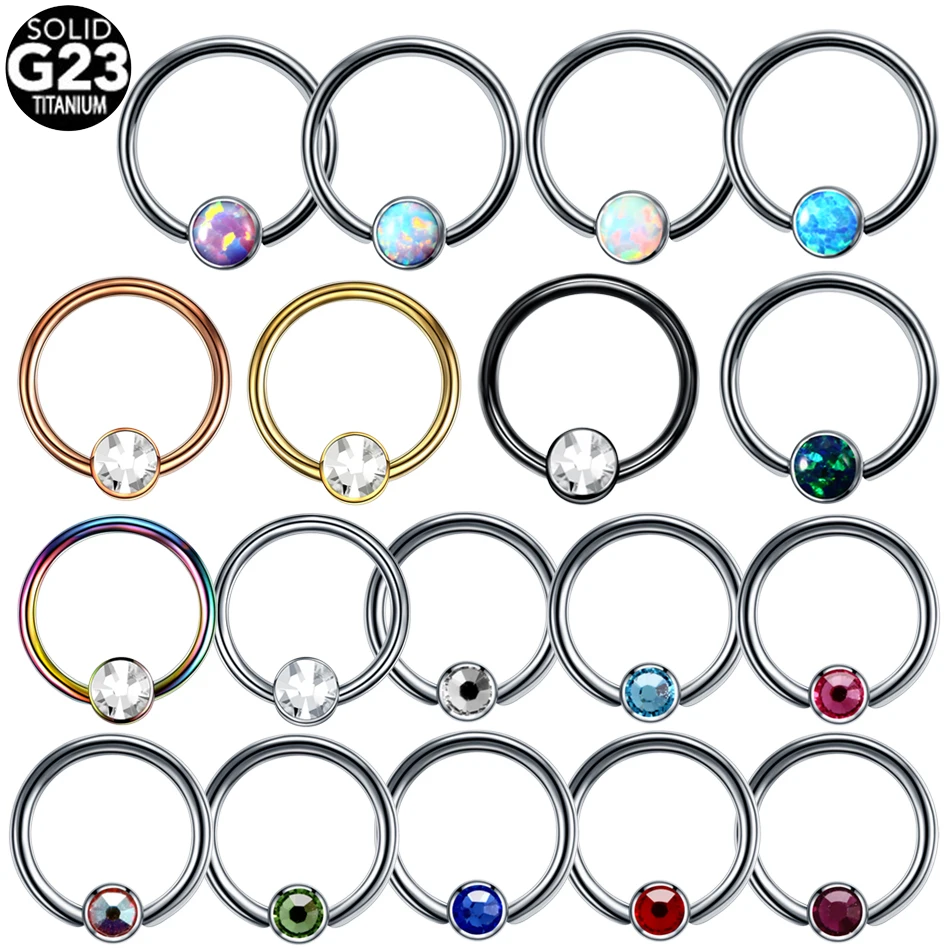 1Pc G23 Titanium Opal Oor Septum Piercing Neus Ring Gem Bal Bcr Piercings Cbr Helix Tragus ...