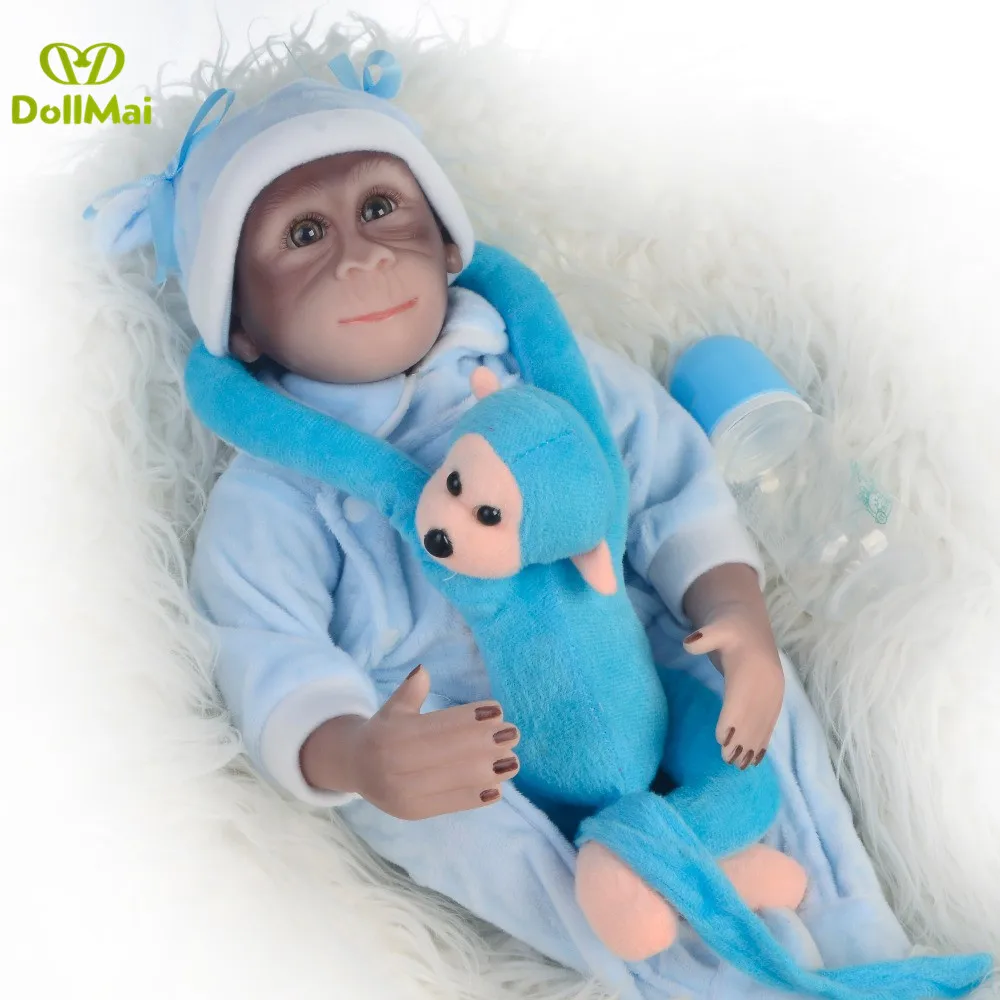 DollMai New 19inch 46CM 100% handmade reborn Monkey very soft silicone ...