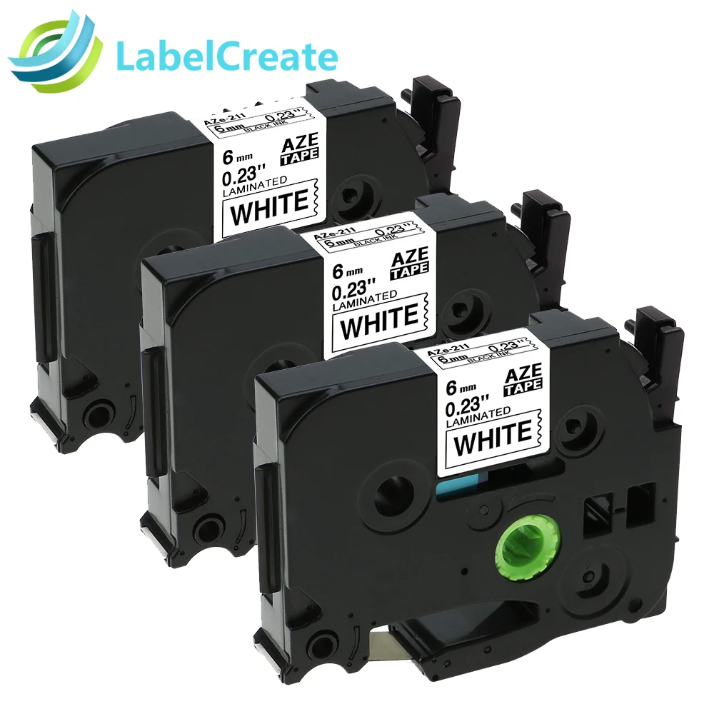 3 Packs Compatible Brother P Touch Label Tape TZe 211 TZe 211 TZe211 TZ ...