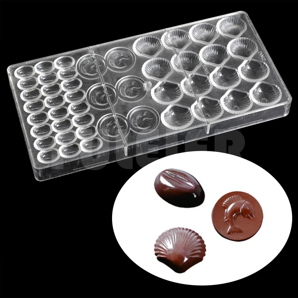 Sea Shells Shape Polycarbonate Chocolate Mold Handmade Sweets Bonbon ...