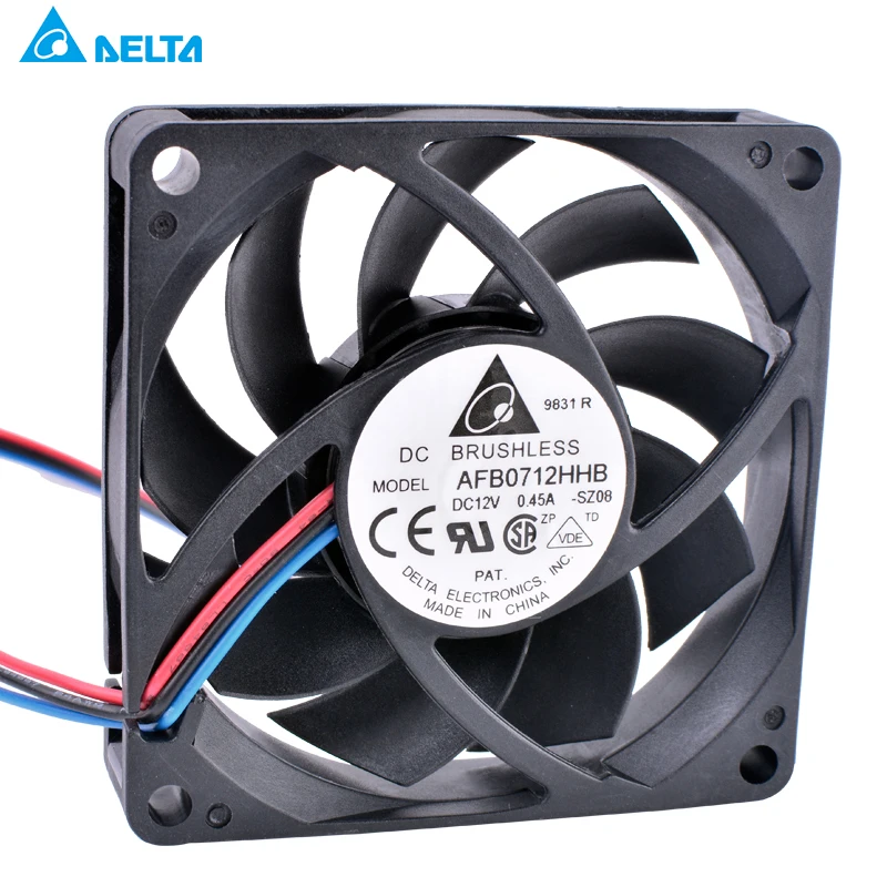 Afb0712hhb Delta 70mm Fan 7015 70x70x15mm 12v 0.45a 3-pin Double Ball ...
