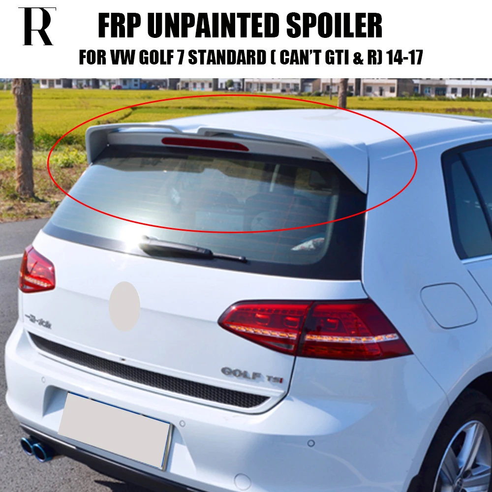 MK7 O Styling ABS Unpainted Rear Roof Trunk Wing Spoiler for VW Golf 7 ...