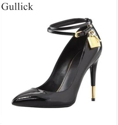 Fashion Suede Metal Lock High Heel Pumps Ankle Buckle Wrap High Heels ...